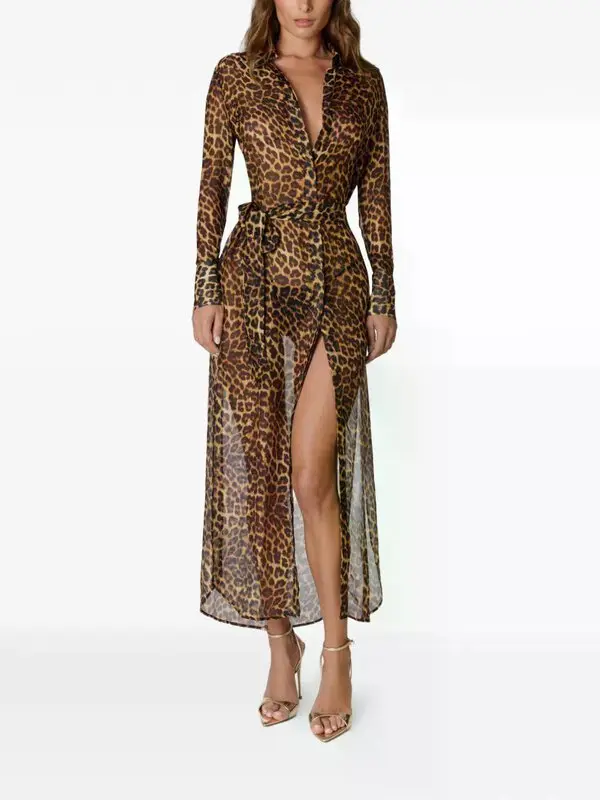 MAISON CLOSE Leopard Print Maxi Dress
