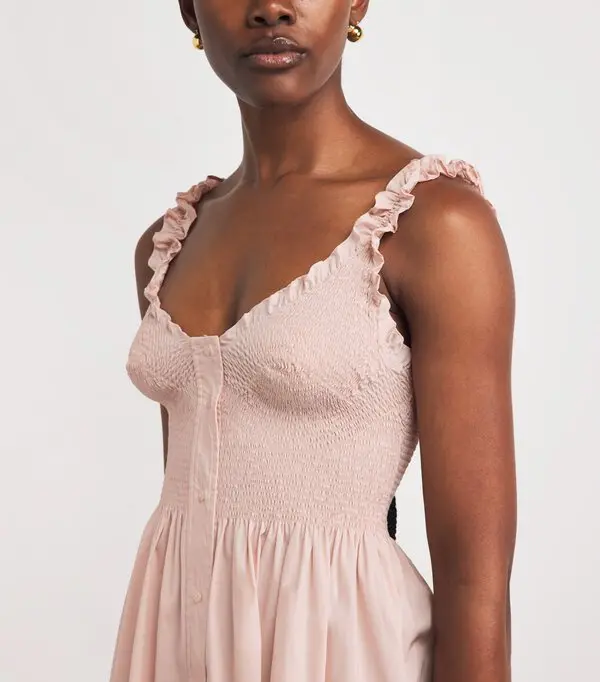 SKIMS Cotton-blend Smocked Mini Dress - Pink