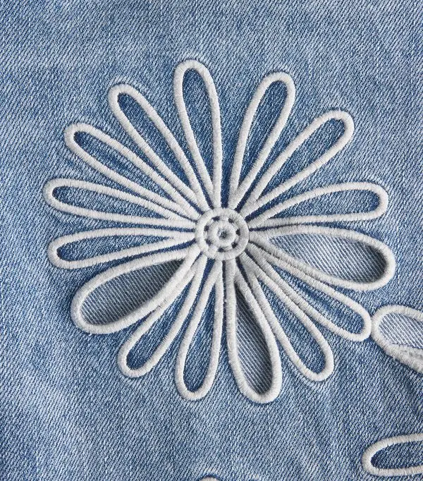 Sandro Embroidered Denim Shorts