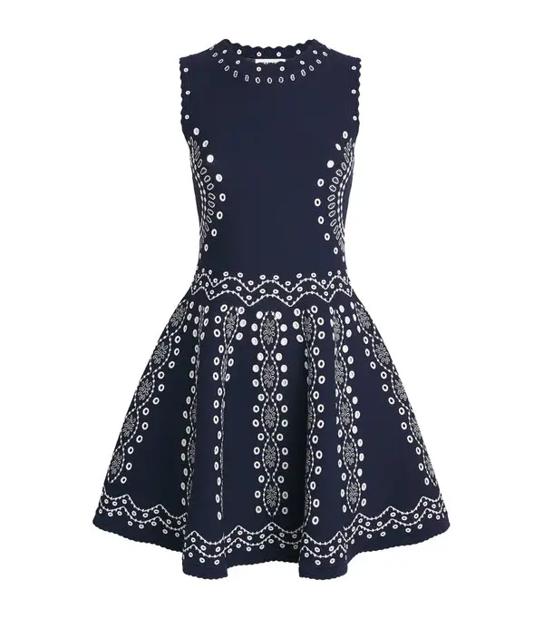 Sandro Embroidered Knitted Mini Dress