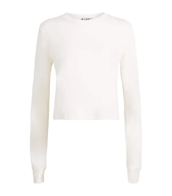 Eterne Long-sleeve Cropped T-shirt - Ivory