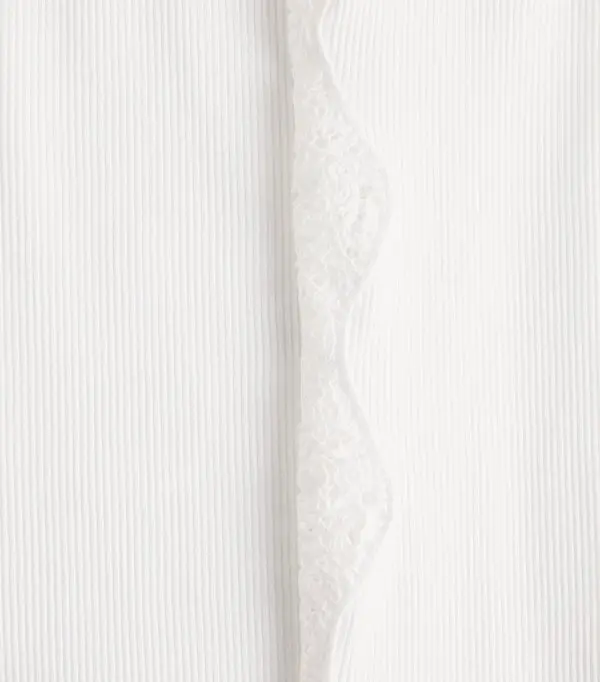 Sandro Cotton Lace-trimmed Slim Tank Top - Beige