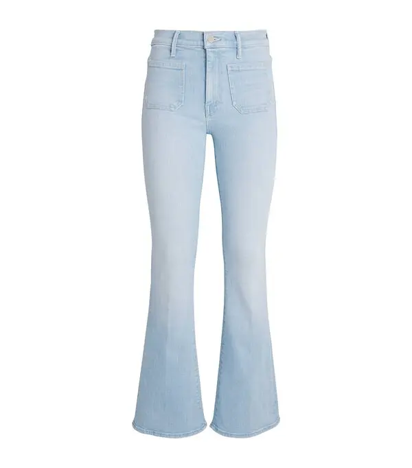 MOTHER The Patch Pocket Weekender Flared Jeans - Blue
