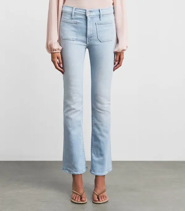 MOTHER The Patch Pocket Weekender Flared Jeans - Blue