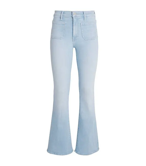 MOTHER The Patch Pocket Weekender Flared Jeans - Blue