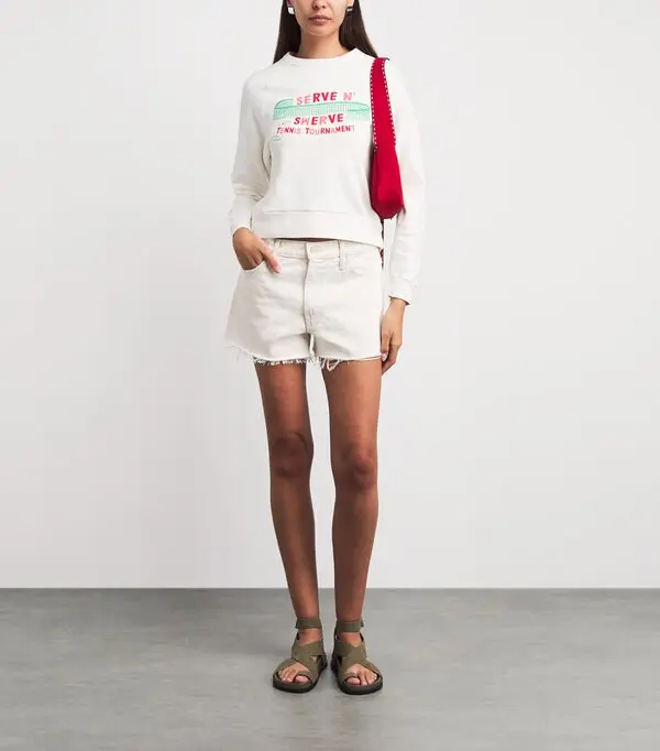 MOTHER Cotton Itty Concert Sweater - White