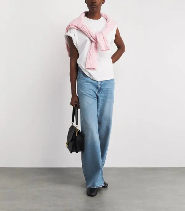 FRAME The Bow High-rise Barrel-leg Jeans - Blue