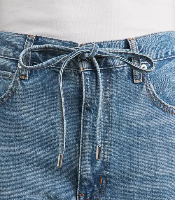 FRAME The Bow High-rise Barrel-leg Jeans - Blue