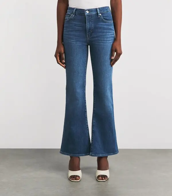 FRAME The Icon Mid-rise Flared Jeans - Navy