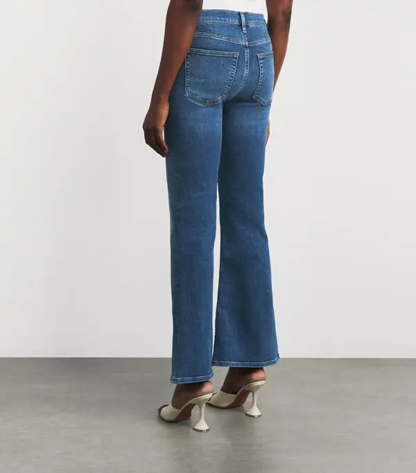 FRAME The Icon Mid-rise Flared Jeans - Navy