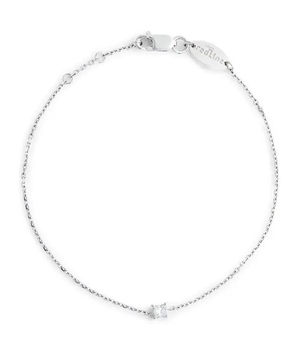 REDLINE White Gold And Diamond Princess Bracelet - Red