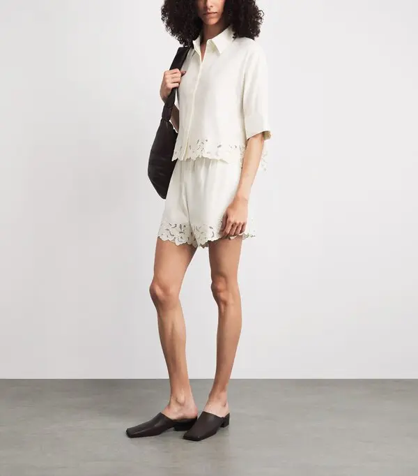 Camilla And Marc Chara Embroidered Linen-blend Shorts