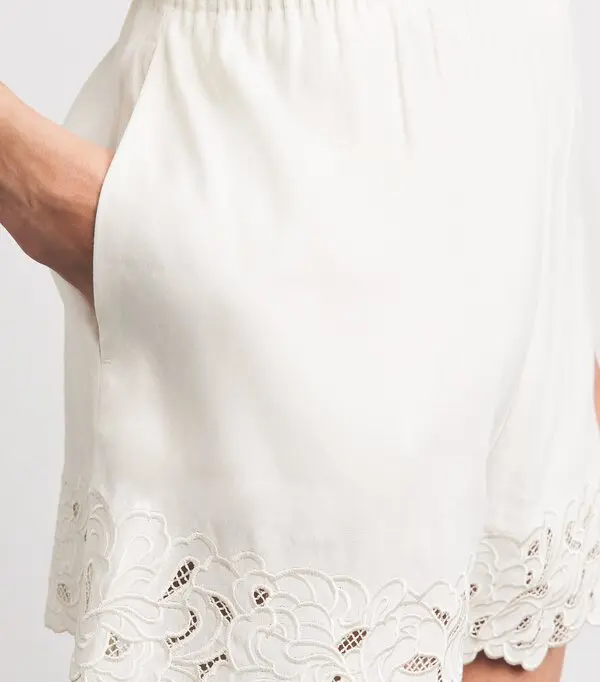 Camilla And Marc Chara Embroidered Linen-blend Shorts
