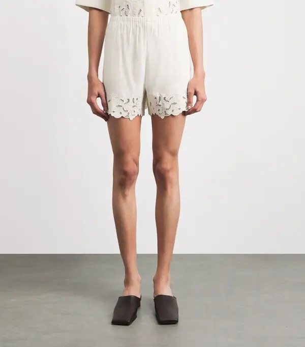 Camilla And Marc Chara Embroidered Linen-blend Shorts