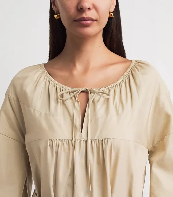 Vince Cotton Belted Midi Dress