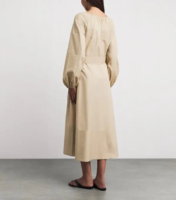 Vince Cotton Belted Midi Dress