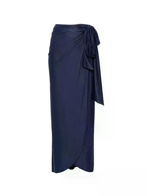 AGUA DE COCO Knot-detail Sarong - Blue