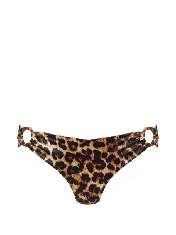 MAISON CLOSE Leopard-print Ring Detail Bikini Bottoms