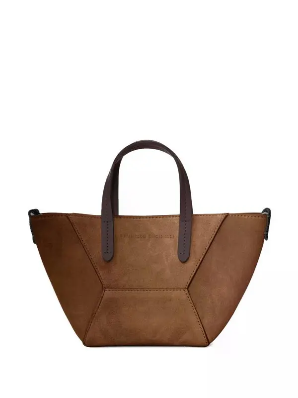 Brunello Cucinelli Leather Panelled Tote Bag - Brown