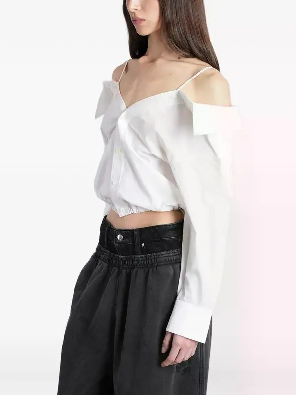 Alexander Wang Off-shoulder Cropped Shirt