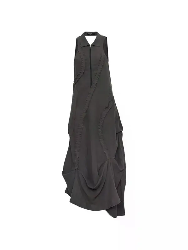 OPEN YY Ruffle-trimmed Maxi Dress - Grey