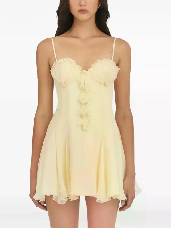 STOLEN STORES Shell Ruffled Sweetheart Neck Dress