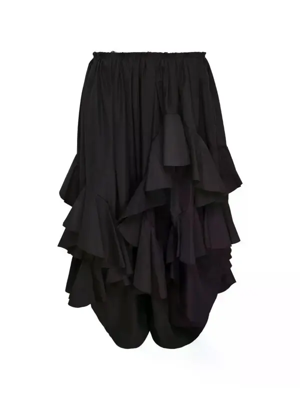 Comme Des Garçons Ruffled Detail Trousers - Black
