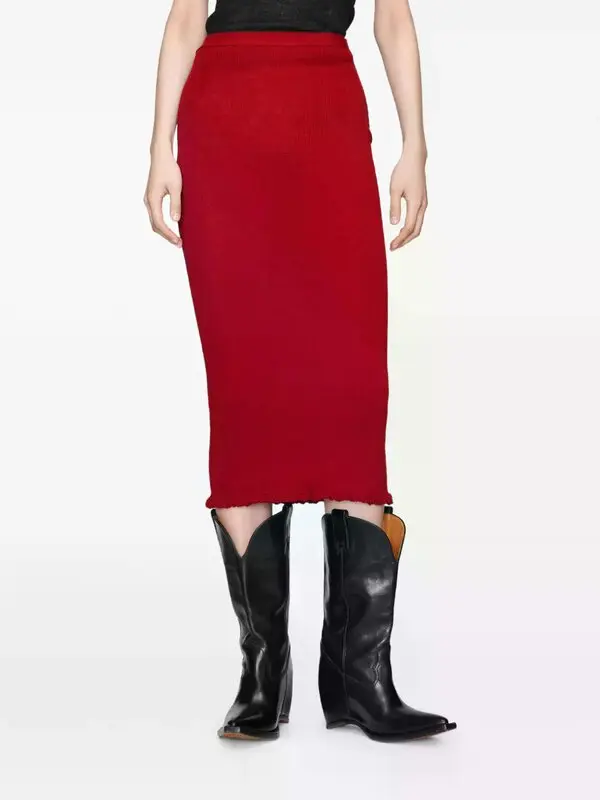 MAISON MARGIELA Ribbed Knit Midi Skirt