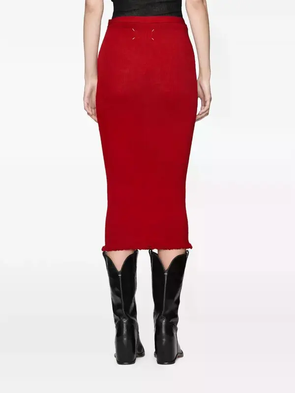 MAISON MARGIELA Ribbed Knit Midi Skirt