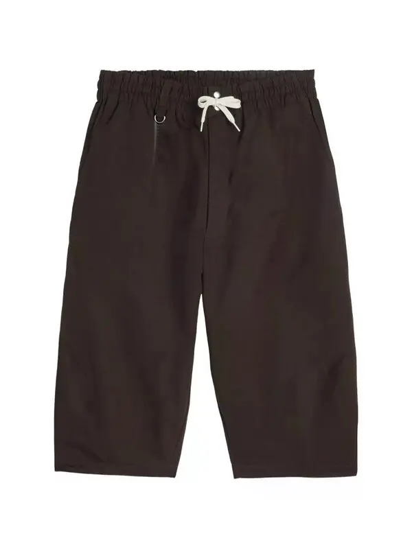 Y3 X Wales Bonner Drawstring Logo-embroidery Shorts - Brown