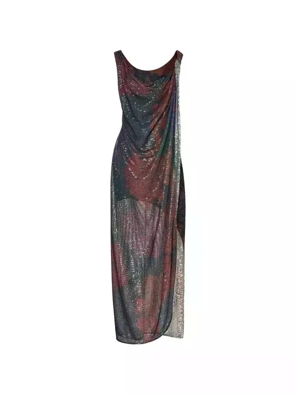 MAISON MARGIELA Sequin Draped Maxi Dress - Blue