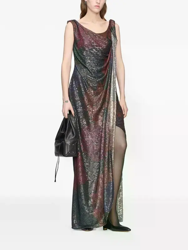 MAISON MARGIELA Sequin Draped Maxi Dress