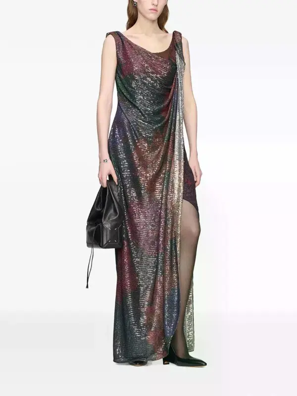 MAISON MARGIELA Sequin Draped Maxi Dress