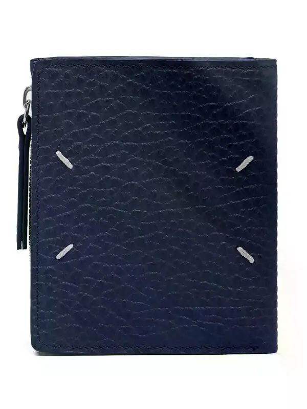 MAISON MARGIELA Four-stitch Grained Leather Wallet - Blue