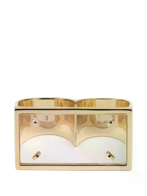 MAISON MARGIELA Four Stitches Double Signet Ring - Gold