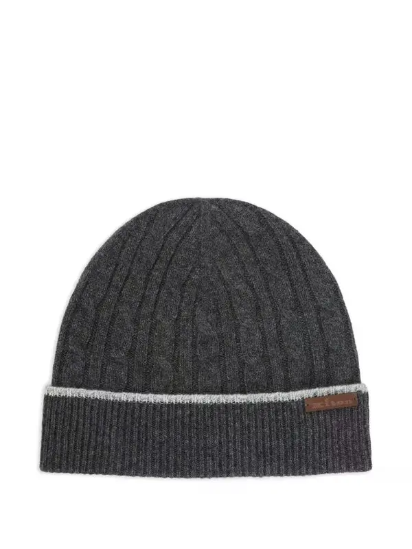 Kiton Cable Knit Beanie Hat