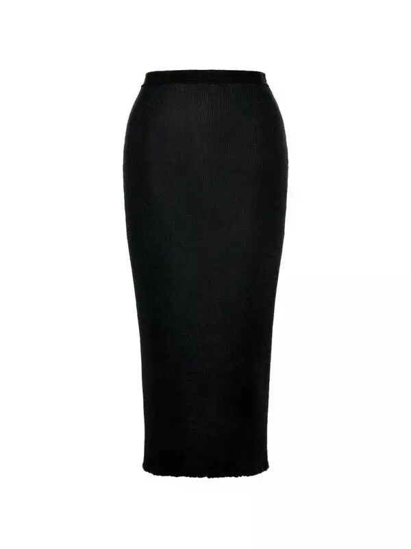 MAISON MARGIELA Twisted Hem Ribbed Knit Midi Skirt