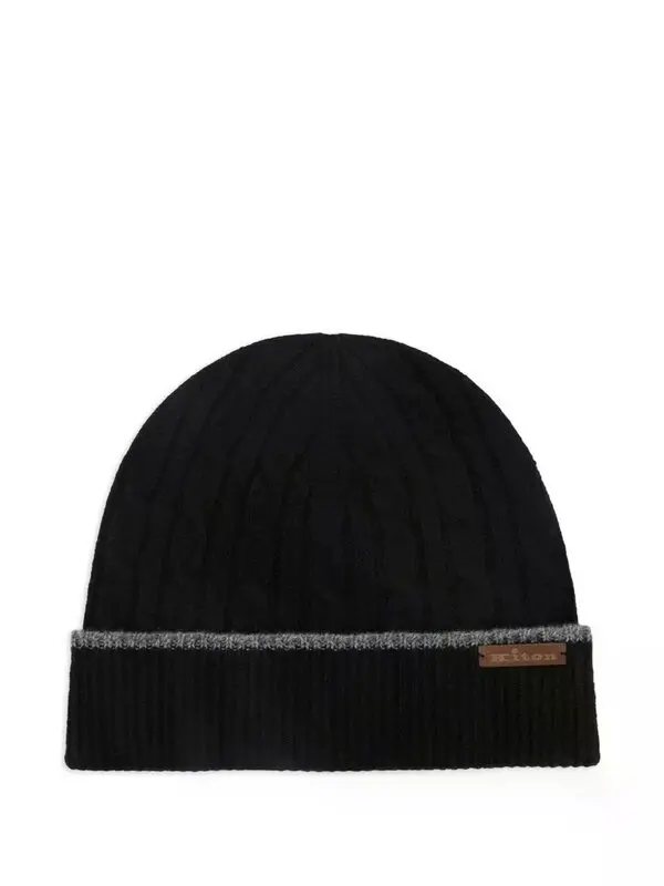 Kiton Cable Knit Beanie Hat