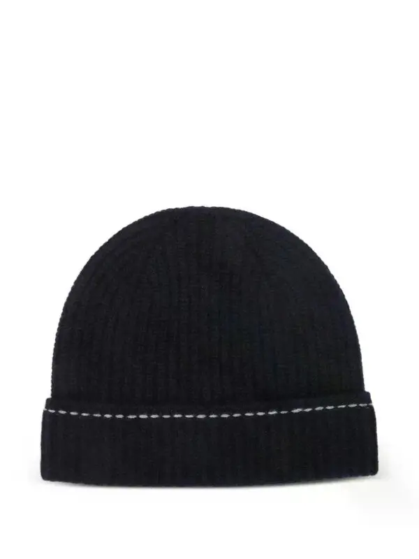 Kiton Ribbed Knit Beanie Hat