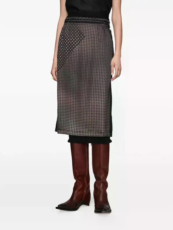 MAISON MARGIELA Paisley Print Midi Skirt - Black