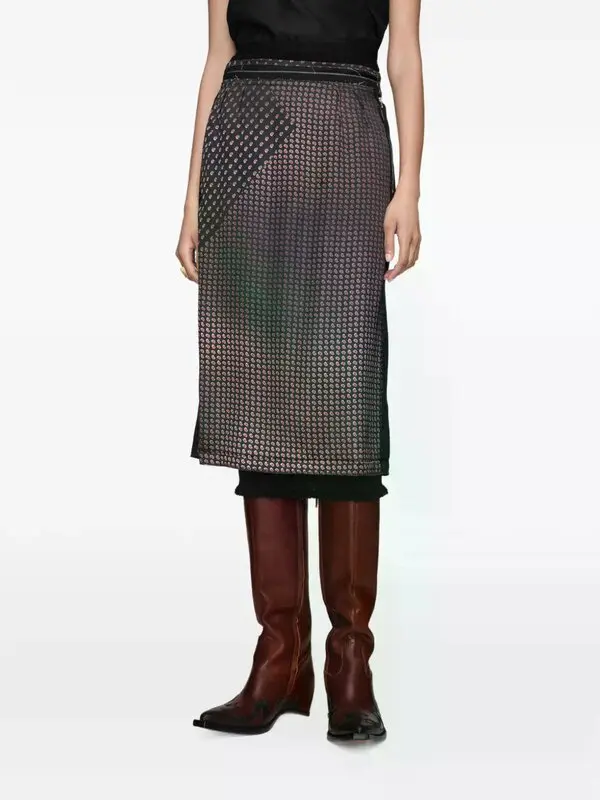 MAISON MARGIELA Paisley Print Midi Skirt - Black