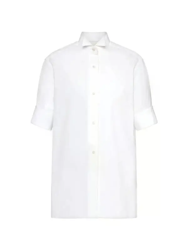 MAISON MARGIELA Wing-collar Short-sleeve Shirt - White