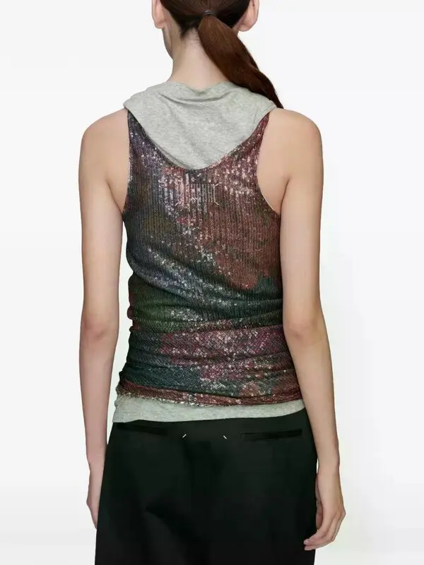 MAISON MARGIELA Sequin-embellished Draped Top