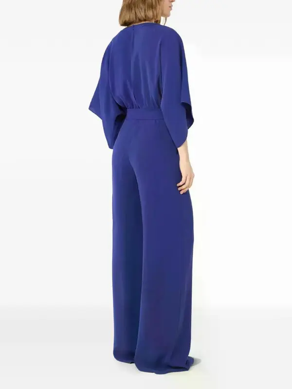 Max Mara V-neck Jumpsuit With Kimono Sleeves And Tassel Detail
