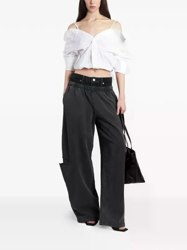 Alexander Wang Layered Waistband Cargo Pants - Black