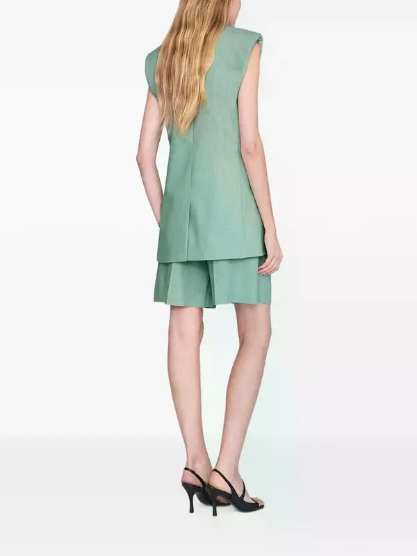ANINE BING Bryson Pleated Shorts - Green