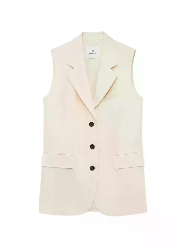 ANINE BING Sara Notched Lapels Vest - Neutrals