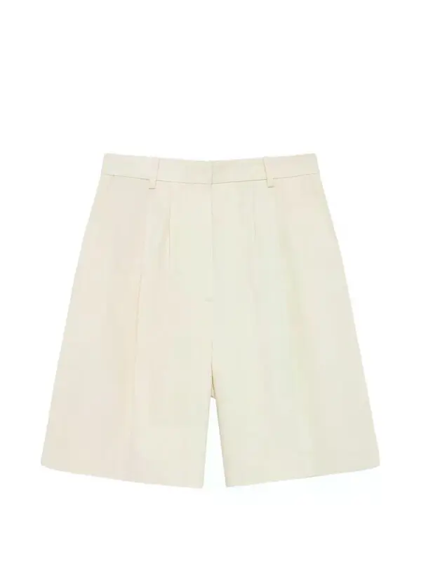 ANINE BING Brice Pleated Shorts - Neutrals