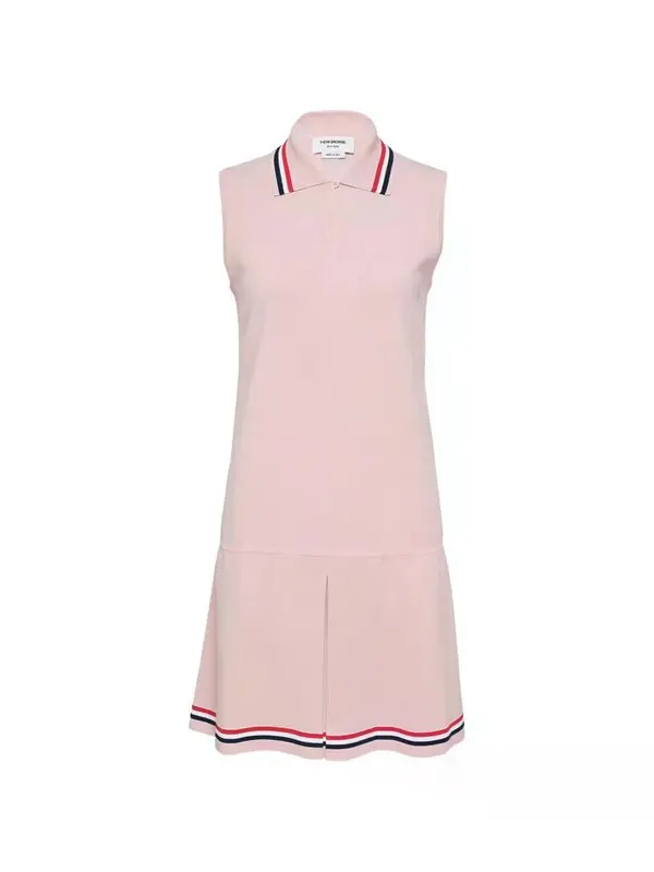 Thom Browne Rwb Stripe Pleated Mini Dress - Pink