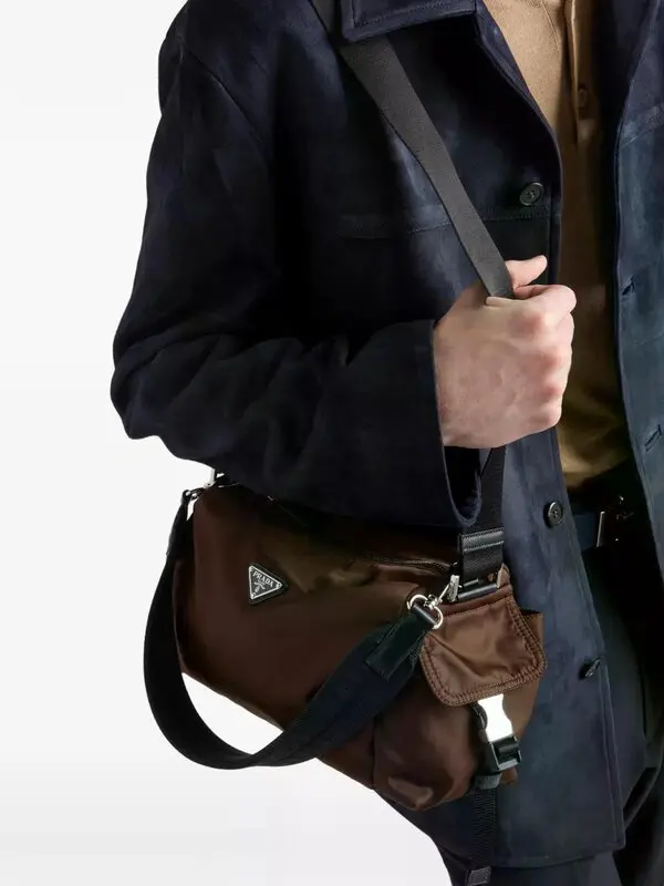 Prada Re-nylon And Leather Hobo Bag